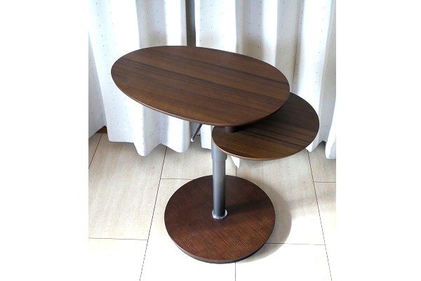 Й karimoku カリモク家具 昇降テーブル 丸テーブル サイドテーブル 日本製 W64×D36×H44 58㎝ 茶色 回転(サイドテーブル)｜売買されたオークション情報、yahooの商品 ...