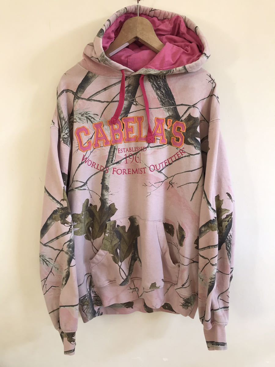 Yahoo!オークション - CABELASピンクカモスウェットパーカー Mビンテー...