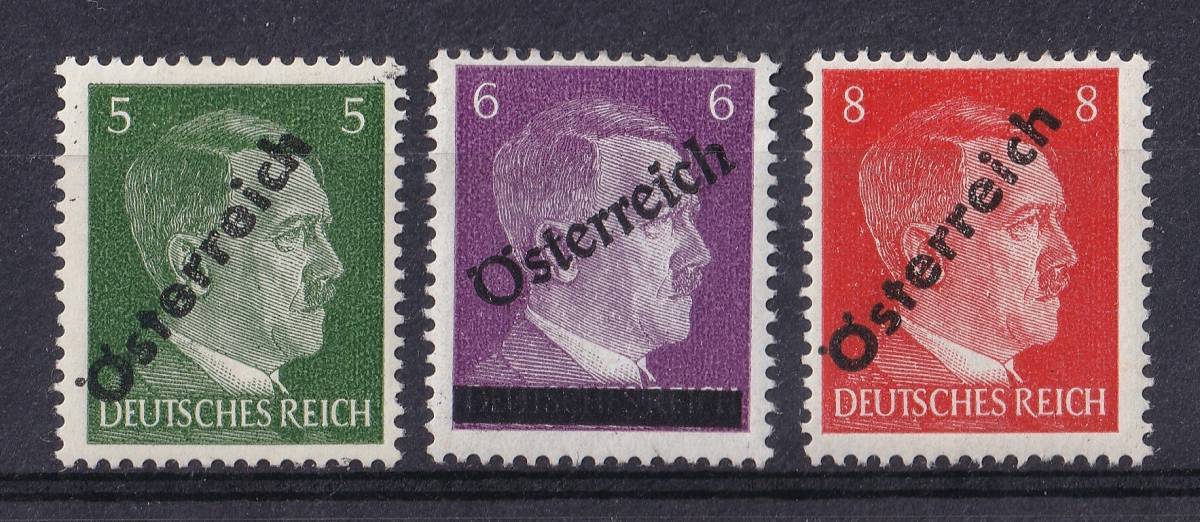 Yahoo!オークション - 1945年オーストリア(ヒトラー加刷)切手 5pf 6pf ...