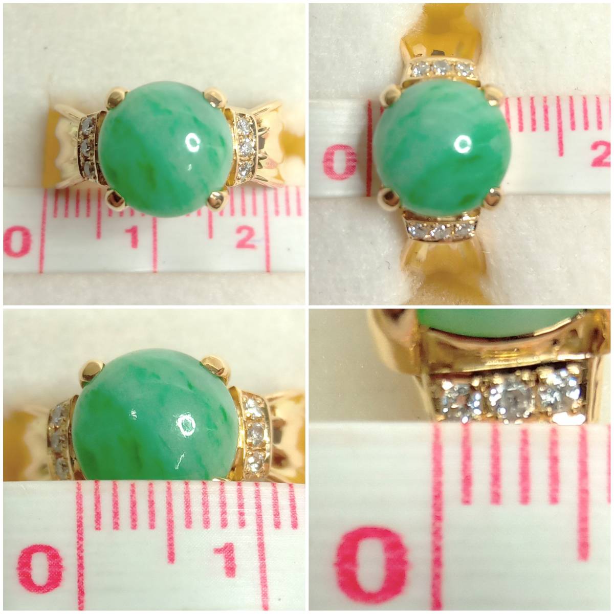 Yahoo!オークション - K18 ダイヤ付デザインリング／ダイヤ0.08ct／サ...