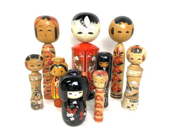 Yahoo!オークション - 【B328】こけし 郷土おもちゃ 9点 まとめ売り コ...