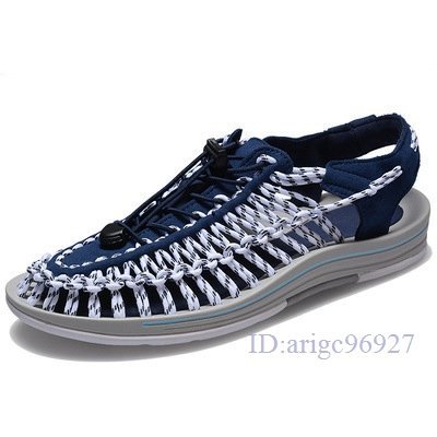 Yahoo!オークション - Y354 新品サンダル メンズ 編み上げ新しいデザイ...