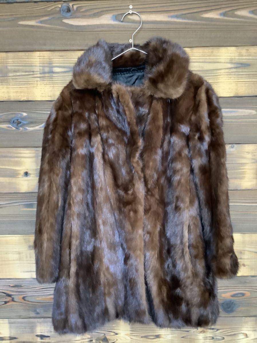 Yahoo!オークション - ROTINY 毛皮 ハーフコート コート ブラウン レデ...