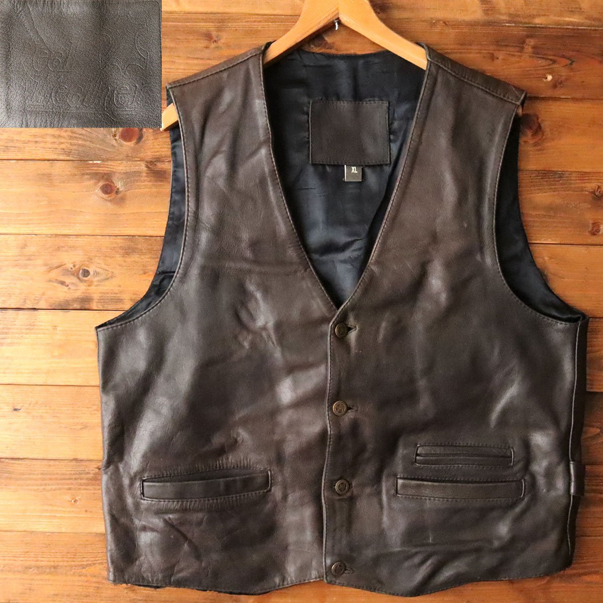 Yahoo!オークション - 5T/s11.17-3 アメリカ古着 REAL LEATHER レザー...