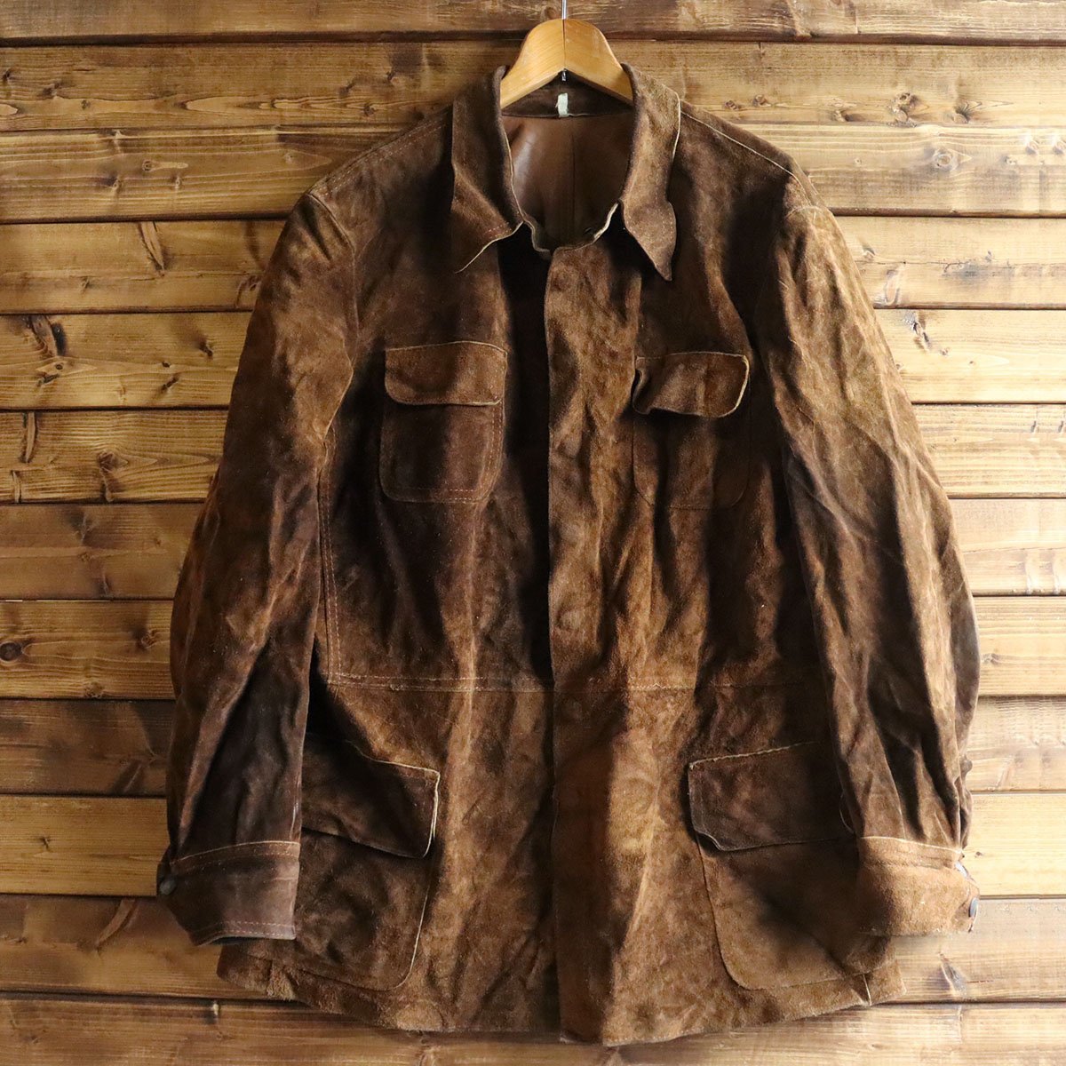 Yahoo!オークション - B6T/T5.31-1 ヨーロッパ古着 本革 スエードレザ...