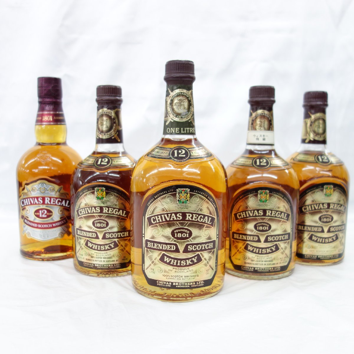 1円 未開栓 シーバスリーガル 12年 5本セット ウイスキー まとめ売り 700 1000ml 40 43% 同梱不可 705100366