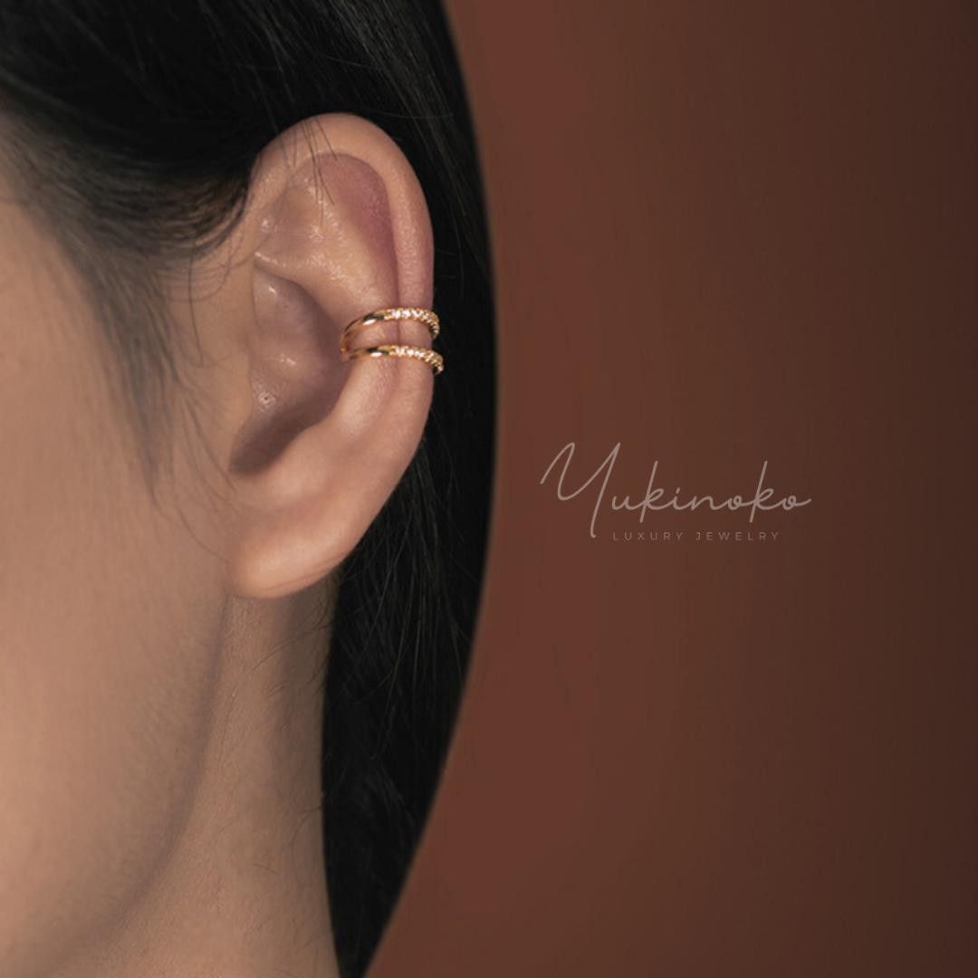 S925純銀 イヤーカフ マイクロCZ K18GP ゴールド E003｜Yahoo!フリマ（旧PayPayフリマ）