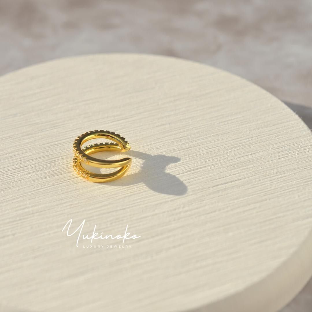 S925純銀 イヤーカフ マイクロCZ K18GP ゴールド E003｜Yahoo!フリマ（旧PayPayフリマ）