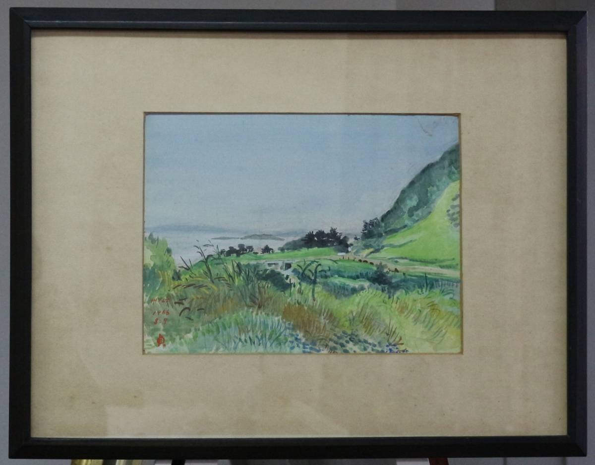 Yahoo!オークション - 水彩 鹿児島貞良 「州ノ崎」1966年