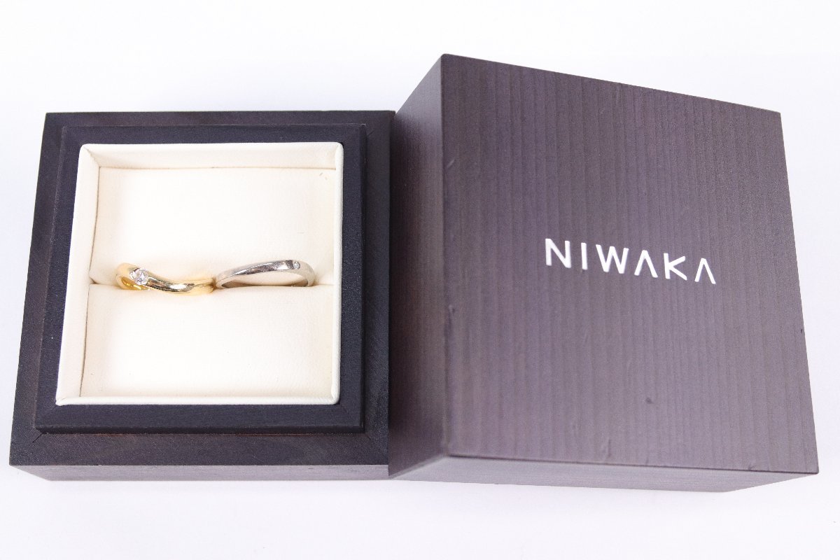 Yahoo!オークション - NIWAKA ニワカ 俄 750刻印 YG/WG 指輪 リング ス...