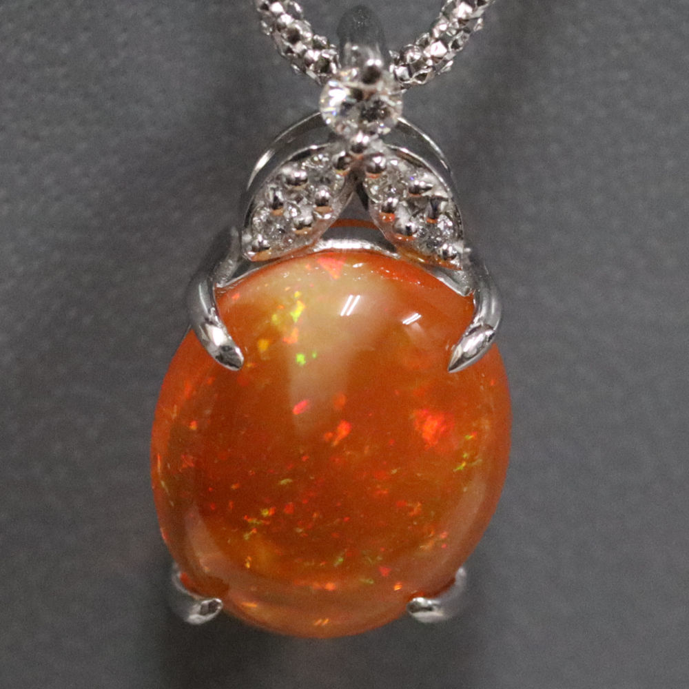 K18WGファイヤーオパールダイヤモンドペンダント FO3.26 D0.10 5.3g(ホワイトゴールド)｜売買されたオークション情報、yahooの商品情報をアーカイブ公開 - オークファン ...