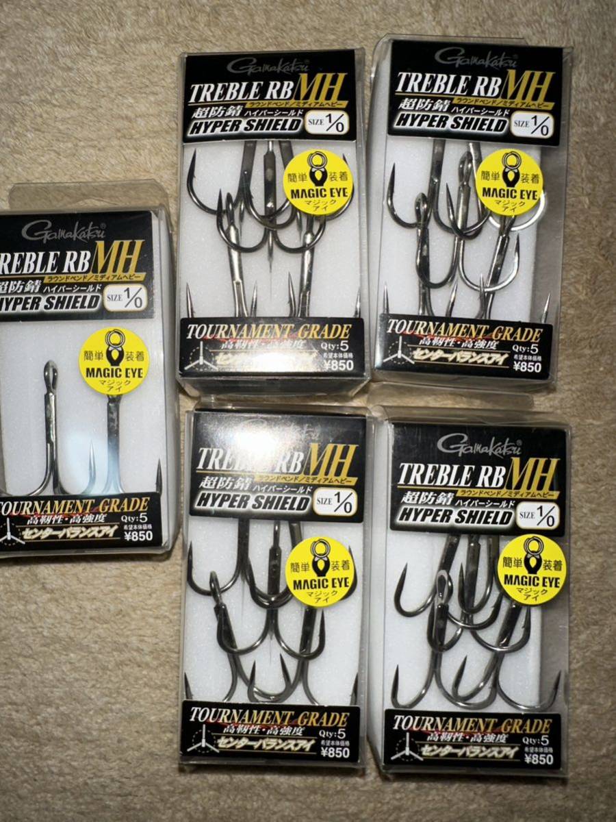 Yahoo!オークション - がまかつ トレブルRB MH 1/0 4パック＋2本