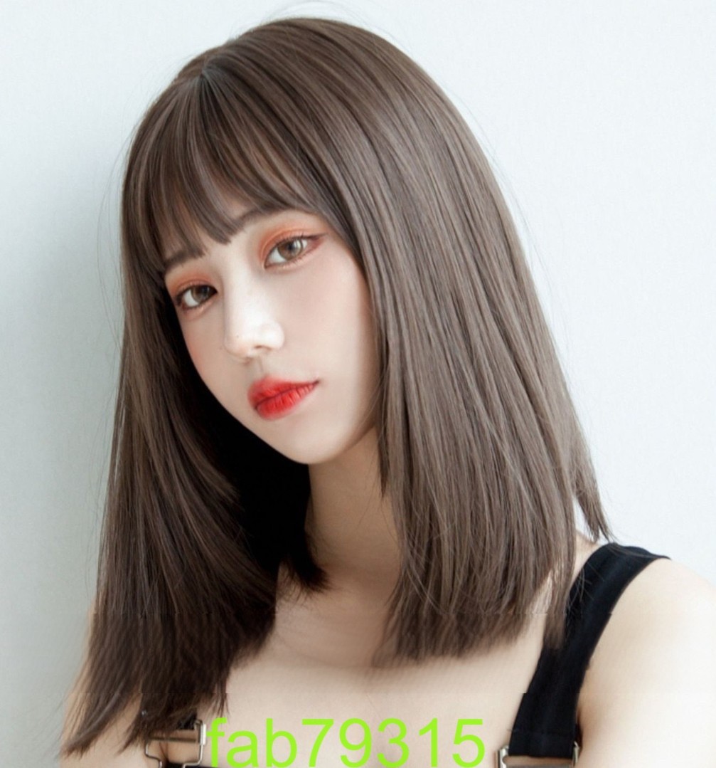 Yahoo!オークション - フルウィッグ ロングカール ストレート 人毛ウィ...