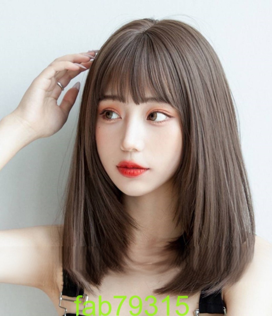 Yahoo!オークション - フルウィッグ ロングカール ストレート 人毛ウィ...