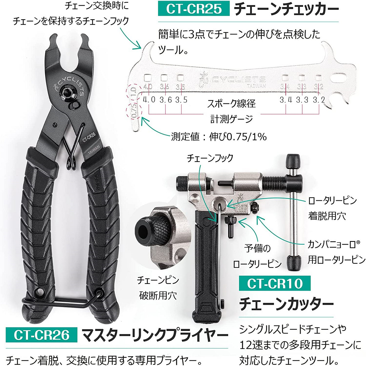 Yahoo!オークション - 自転車工具 26点セット CYCLISTS CT-K02 シマノ...