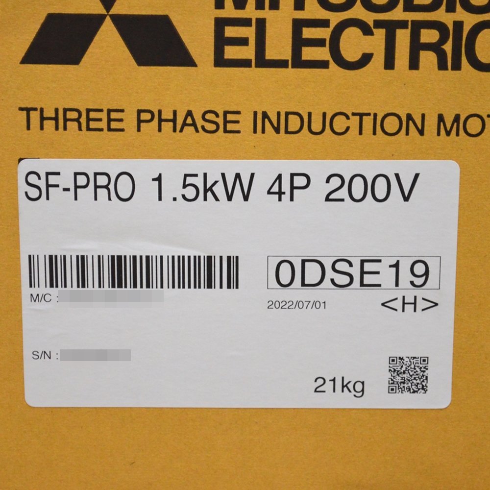 Yahoo!オークション - 新品 三菱電機 三相モータ SF-PRO 1.5KW 4P 200V...