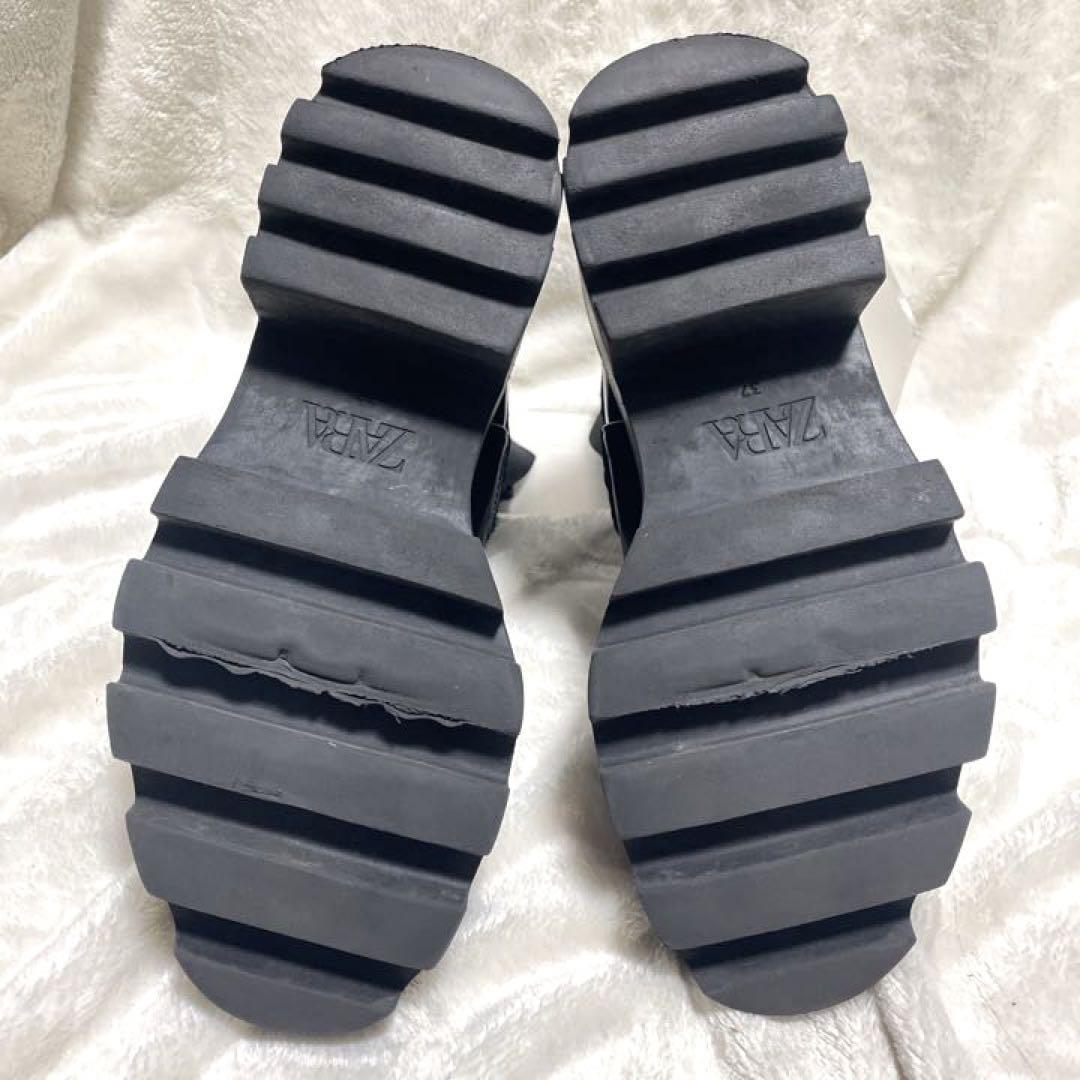 Yahoo!オークション - d86【ZARA ザラ】厚底 サイドゴア ショートブー...