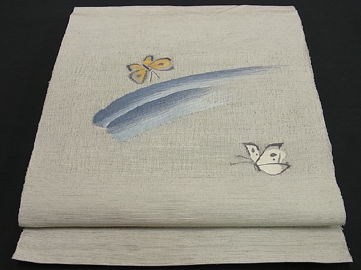 Yahoo!オークション - 平和屋着物 八寸名古屋帯 紬地 舞蝶文 逸品 ut03...