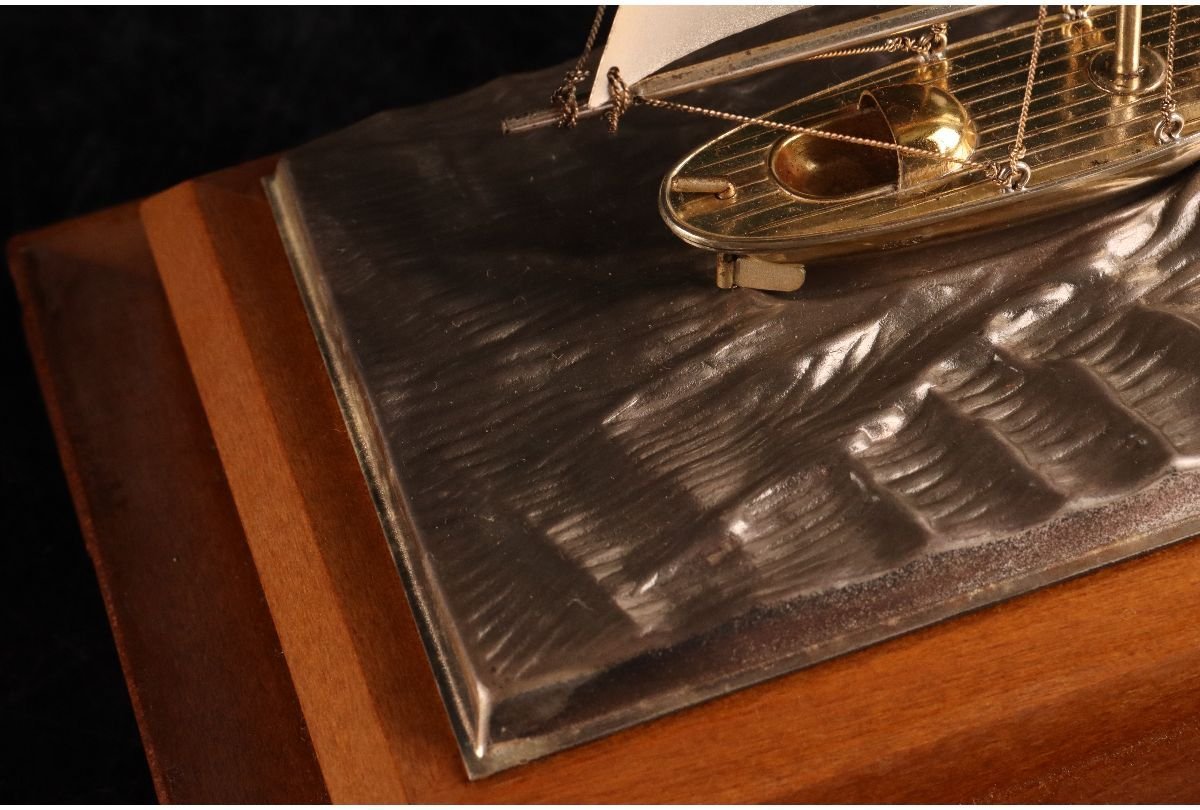 Yahoo!オークション - [URA]銀製ヨット置物/刻印有/321g/4/7-s11-17(検...