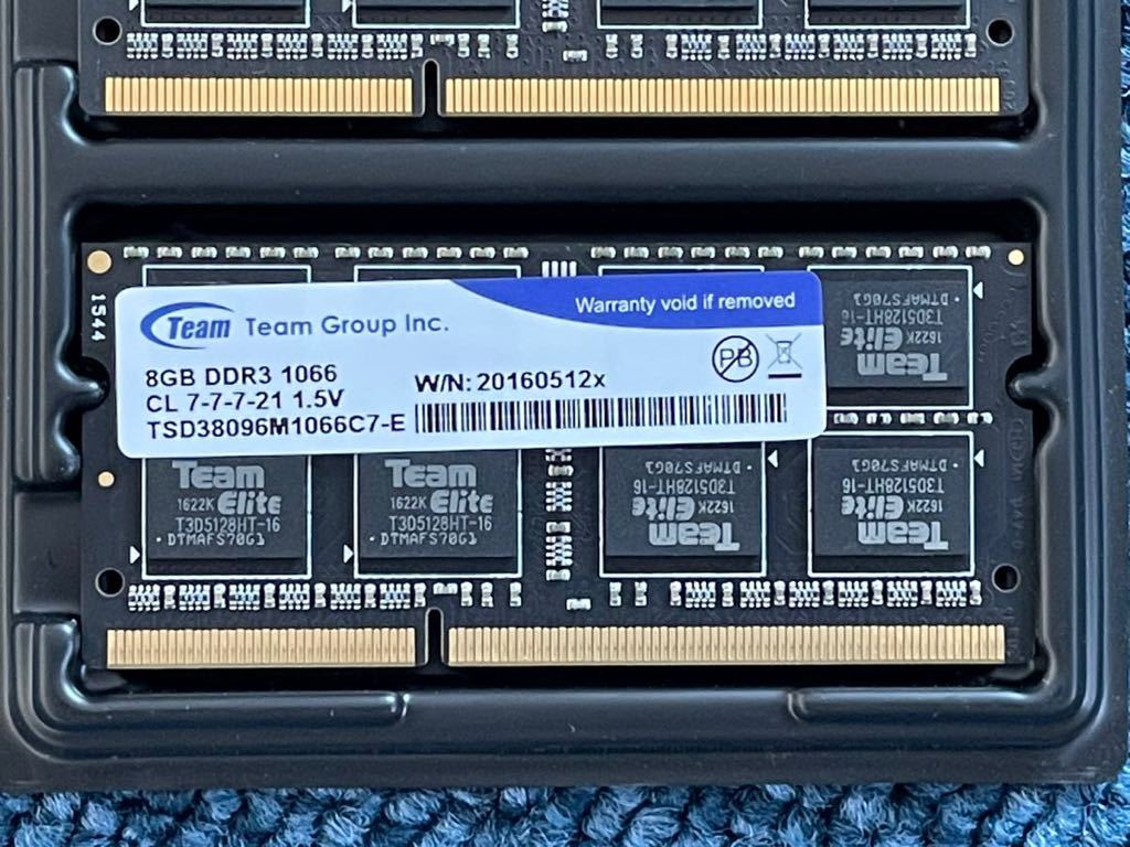 Yahoo!オークション - Team 8G DDR3 1066 204PIN x2 メモリ