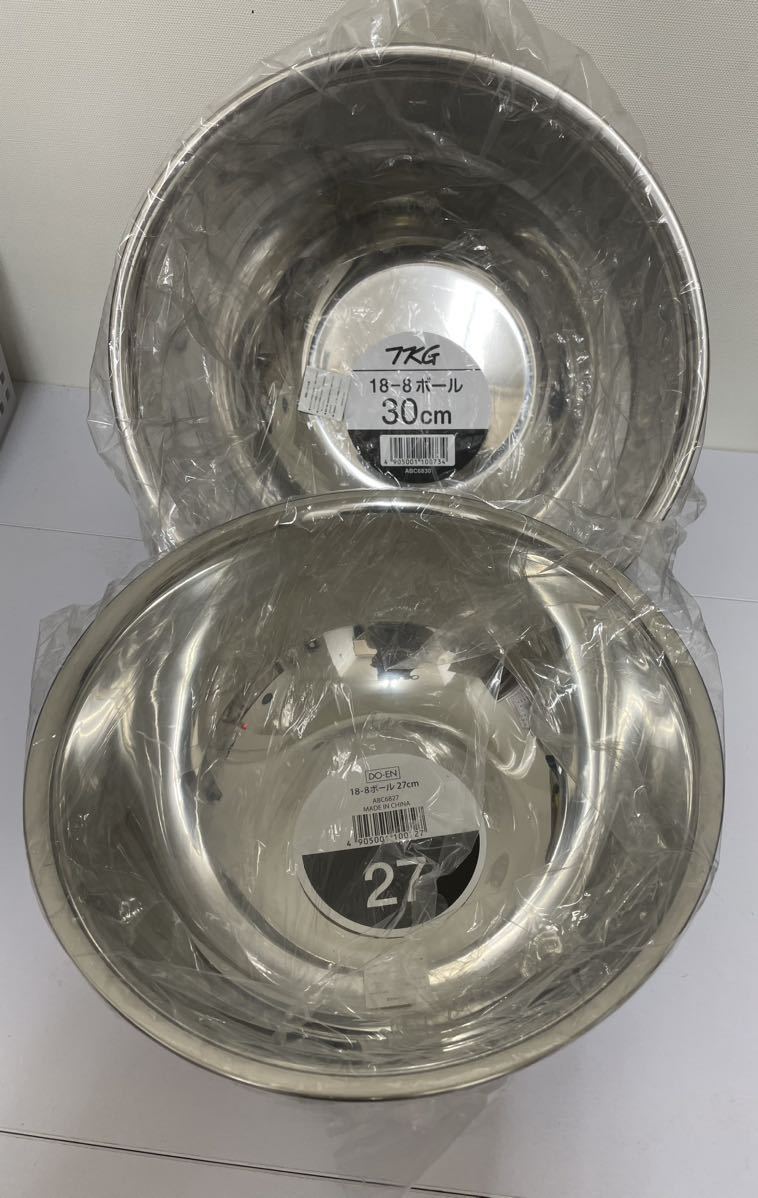 Yahoo!オークション - 2点セット 18-8 ステンレス ボウル TKG 30cm