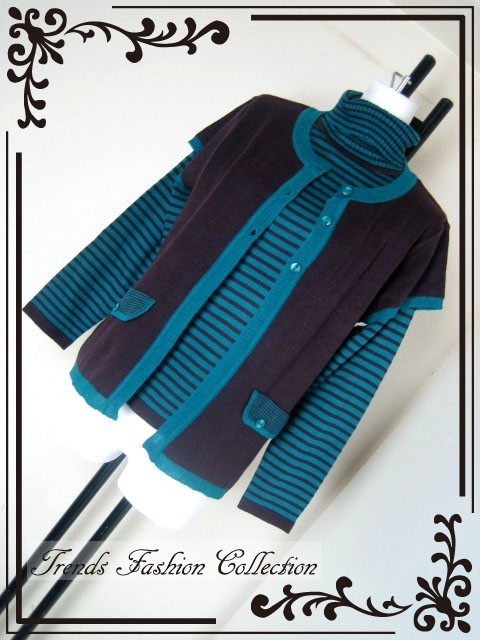 Yahoo!オークション - MOCKA GIENE ボーダー ハイネック ツインニット