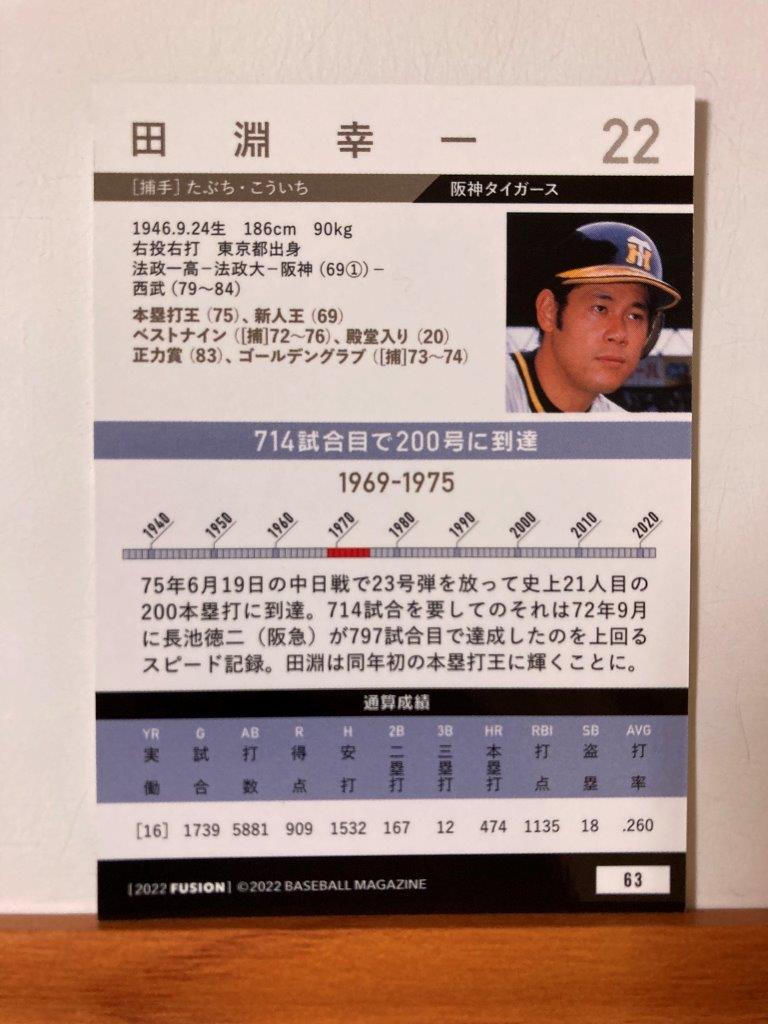 Yahoo!オークション - 【2022 BBM FUSION】63田淵幸一（阪神タイガース...