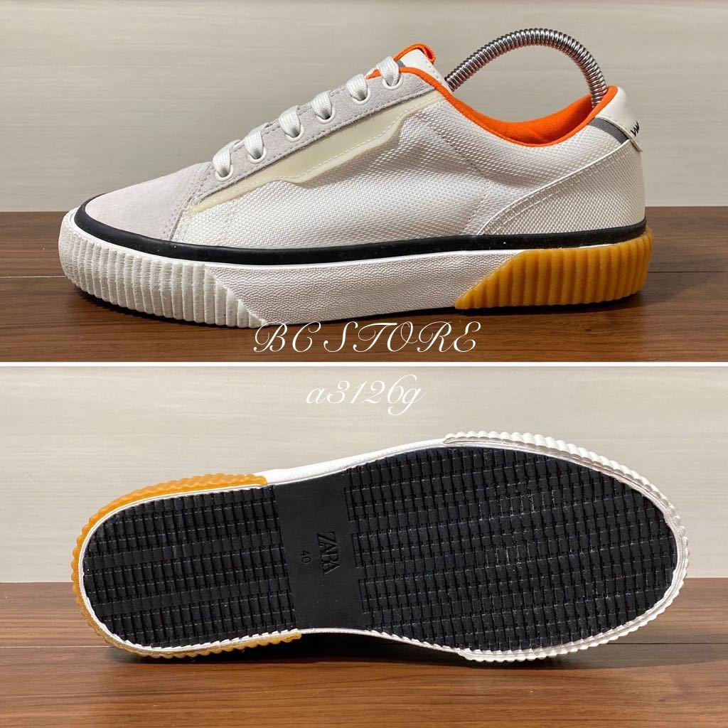 Yahoo!オークション - 新品 ZARA ローカットスニーカー 26.0cm 40 WHIT...