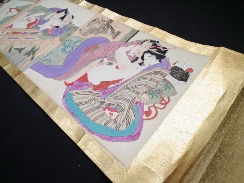 極上 肉筆 春画 12葉 絹本 秘図 春本 枕絵 艶本 浮世絵 錦絵 美人絵 笑い絵 秘画 江戸 明治時代 検索 葛飾北斎 勝川春章 渓斎英泉美人画|売買されたオークション情報、yahoo