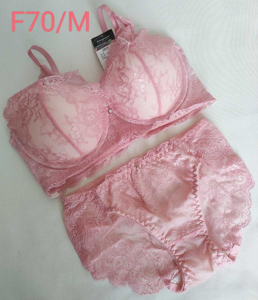 Yahoo!オークション - 【F70/M】ブラジャーショーツセット フラワーレ...