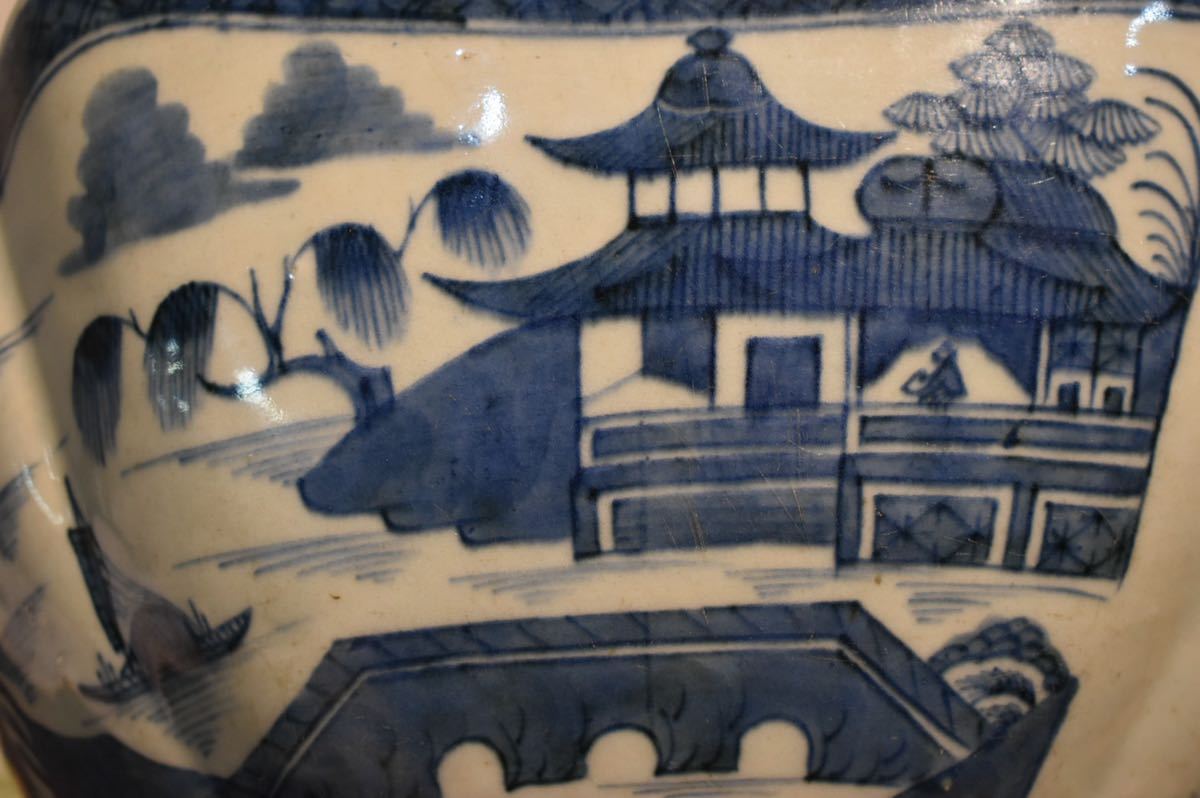 Yahoo!オークション - 【GE】Y787【コレクター所蔵品】時代 染付楼閣山...