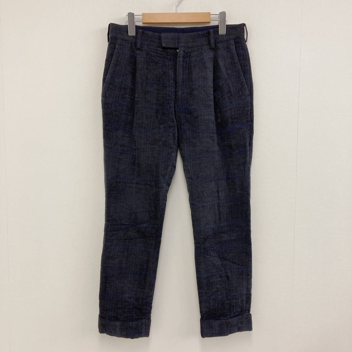 Yahoo!オークション - sacai 2タック ウールスラックス チェック ブラ...