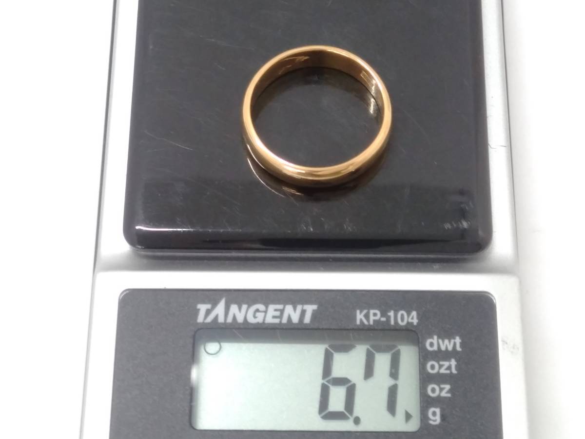 Yahoo!オークション - K24 15号 6.7g 純金 甲丸リング