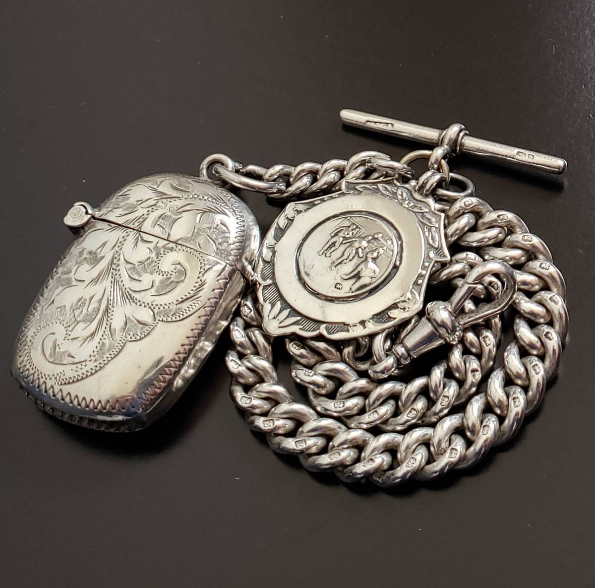 英国 アンティーク 純銀製 アルバートチェーン 61g ヴェスタケース ベスタケース スターリング シルバー 懐中時計 silver ビンテージ 鎖(装身具)｜売買されたオークション情報 ...