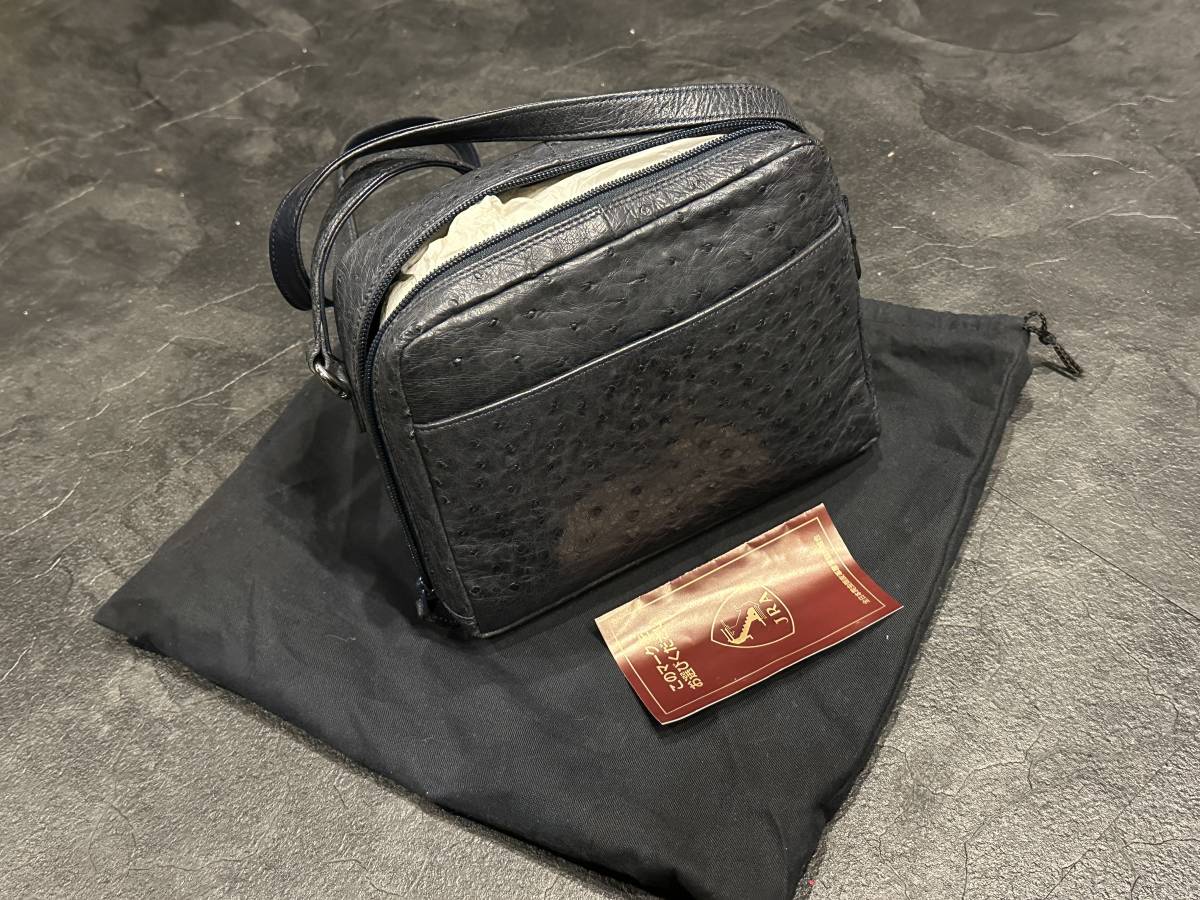 Yahoo!オークション - 914 60 JRA オーストリッチ 本革バッグ ショル...