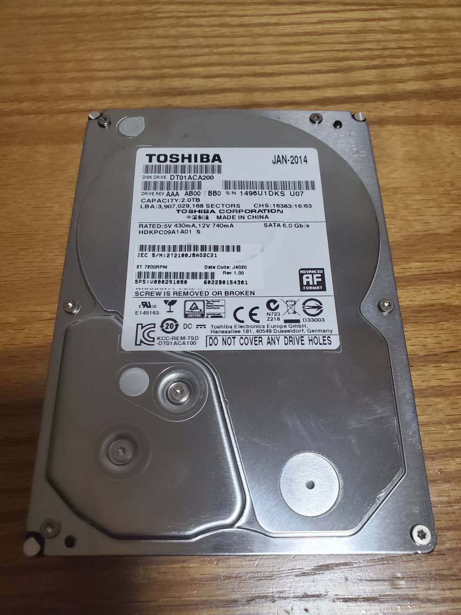 Yahoo!オークション - TOSHIBA DISK DRIVE DT01ACA200