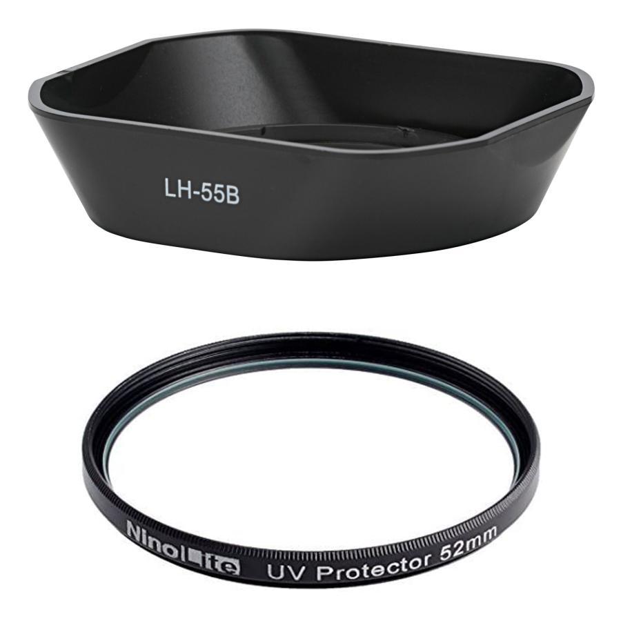 Yahoo!オークション - 2点セット LH-55B 互換レンズフード+UVフィルタ...
