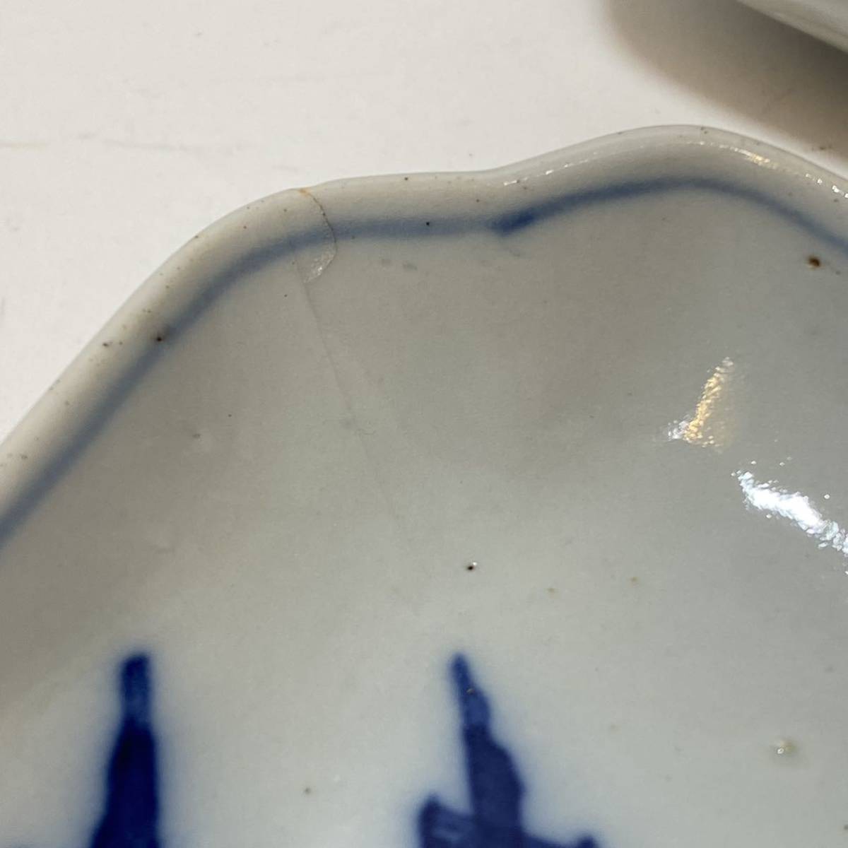 古伊万里 染付 ひし型 皿 菱型 変形 八角 皿 印判 山水 3枚 骨董 古伊万里 染付 ひし型 皿 菱型 変形 八角 皿 印判 山水 3枚 骨董