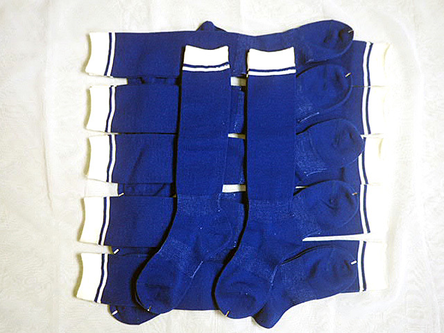 Yahoo!オークション - 新品未使用No2 日本製 12足 ハイソックス ブルー...