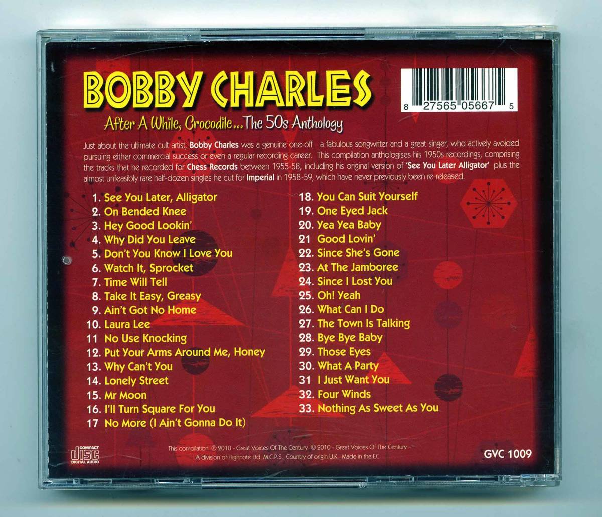 Bobby Charles ボビー チャールズ CD After A While Crocodile... The 50s Anthology UK盤 GVC 1009 同様(B)｜売買された ...