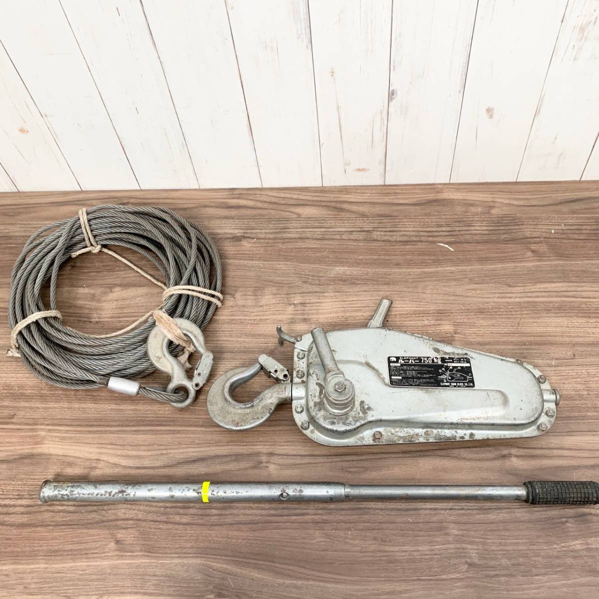 YJ12 ELEPHANT エレファント 象印 ルーパー 吊上げ 750kg ウインチ ウィンチ チルホール ワイヤー けん引 吊り上げ 工具 工事 工事用(工具、DIY用品)｜売買された ...