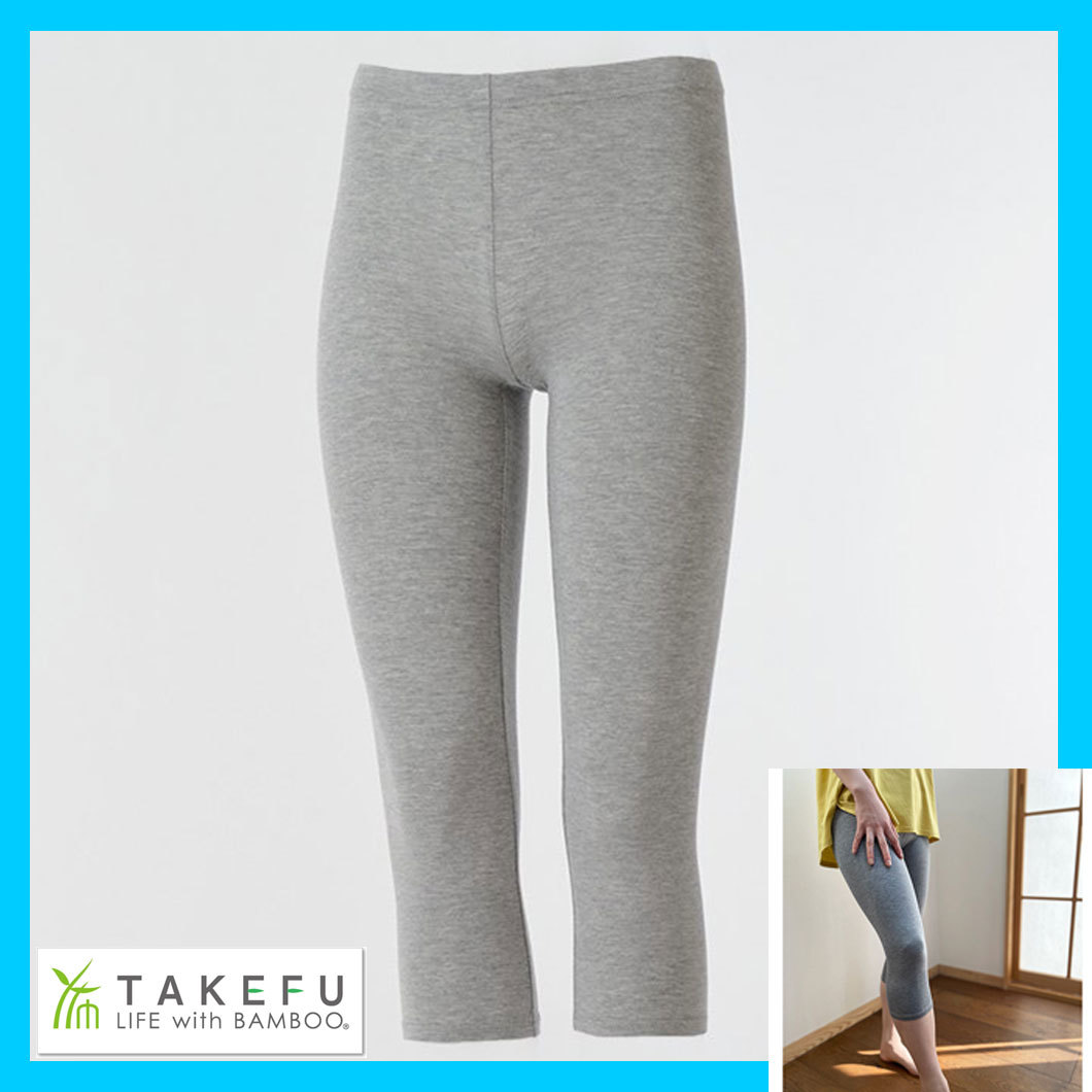 Yahoo!オークション - TAKEFU 竹布 スパッツ 8分丈 レディース 杢グレ...