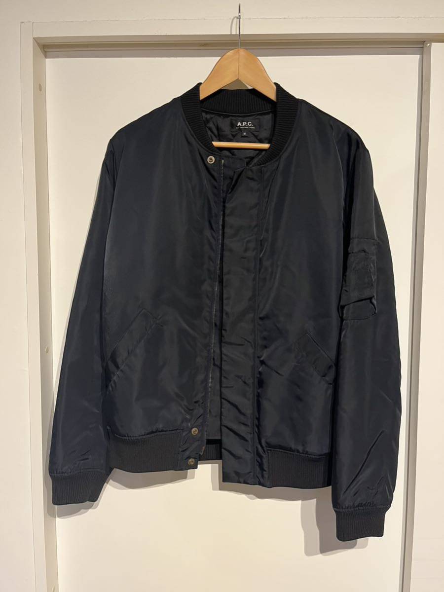 Yahoo!オークション - A.P.C MA-1 ボンバージャケット ダークネイビー ...