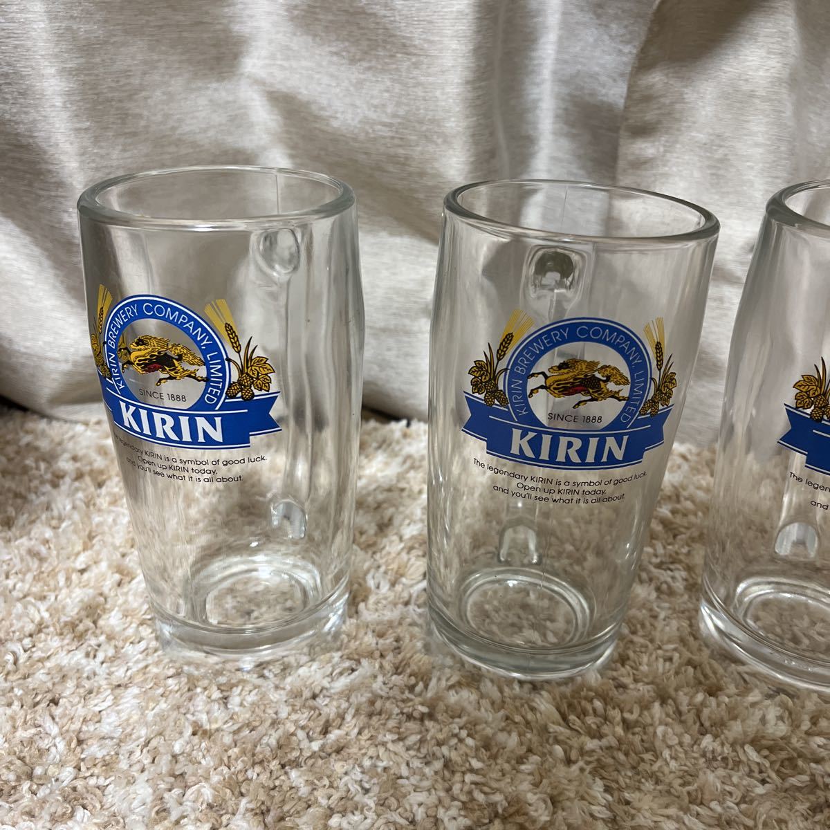 代購代標第一品牌－樂淘letao－KIRIN キリン キリンビール ビールジョッキ 中ジョッキ 未使用品 長期保管品 4個セットビールグラス