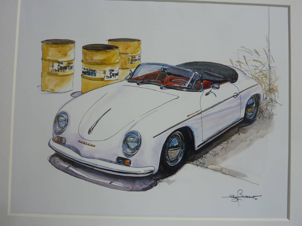 BOWイラスト額 ポルシェ356Aスピードスター No.195 Porsche356A Speedstar(自動車関連グッズ)｜売買されたオークション情報、yahooの商品情報をアーカイブ公開 ...