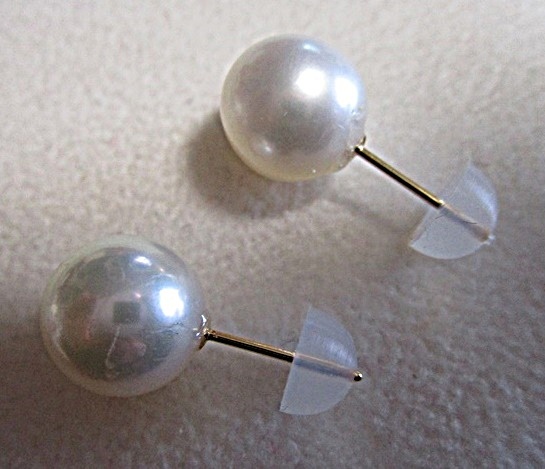 Yahoo!オークション - 【 M 】K10 あこや真珠ピアス 9.3㎜②