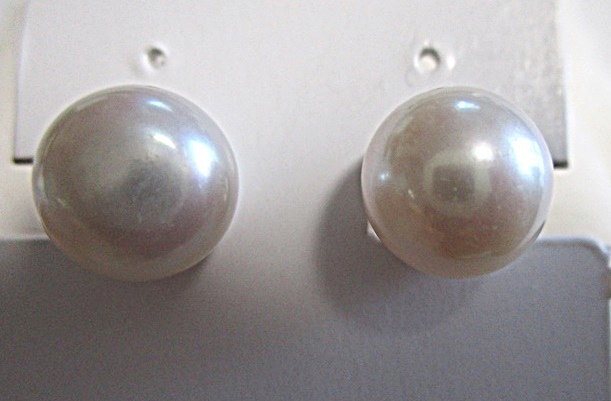 Yahoo!オークション - 【 M 】14kgf あこや真珠ピアス 9.3㎜
