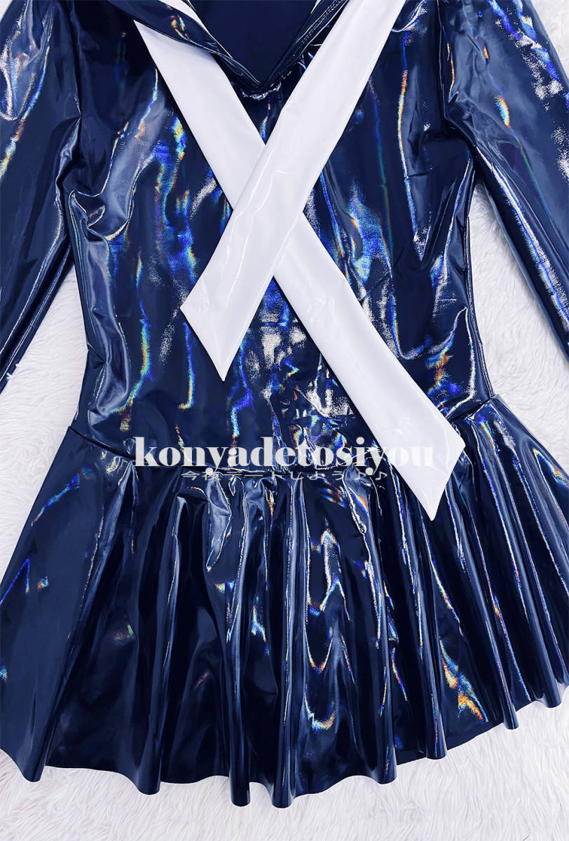 国内発送 Q16黒EXL 超光沢PVCラバー製 可愛いセーラー風ワンピース コスプレ JK 学生制服 仮装 キャバ嬢 変装 イベント コスチューム(学生服)｜売買されたオークション情報 ...