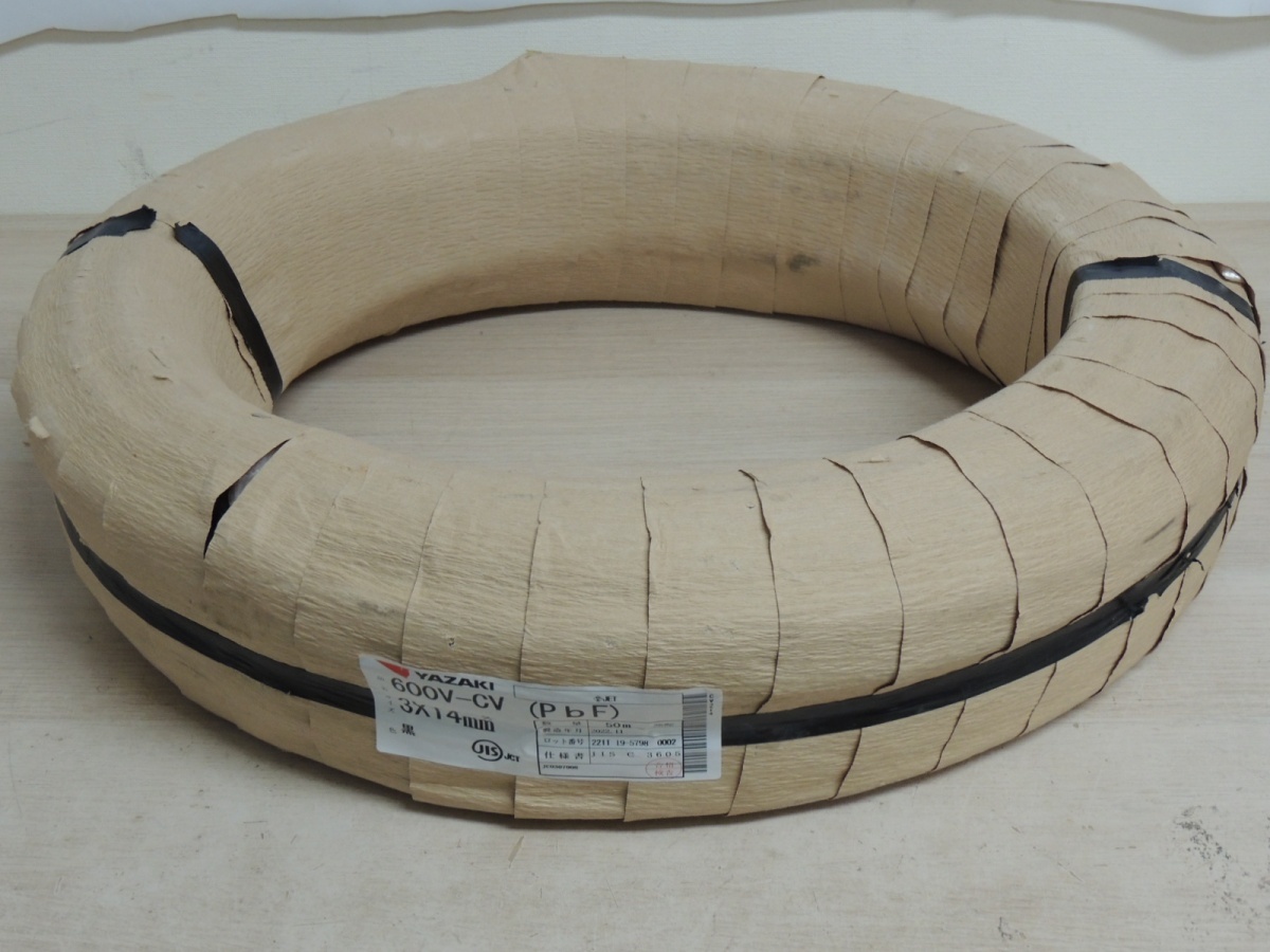 Yahoo!オークション - 未使用 YAZAKI ヤザキ 600V-CV (PbF) 3×14mm 50...