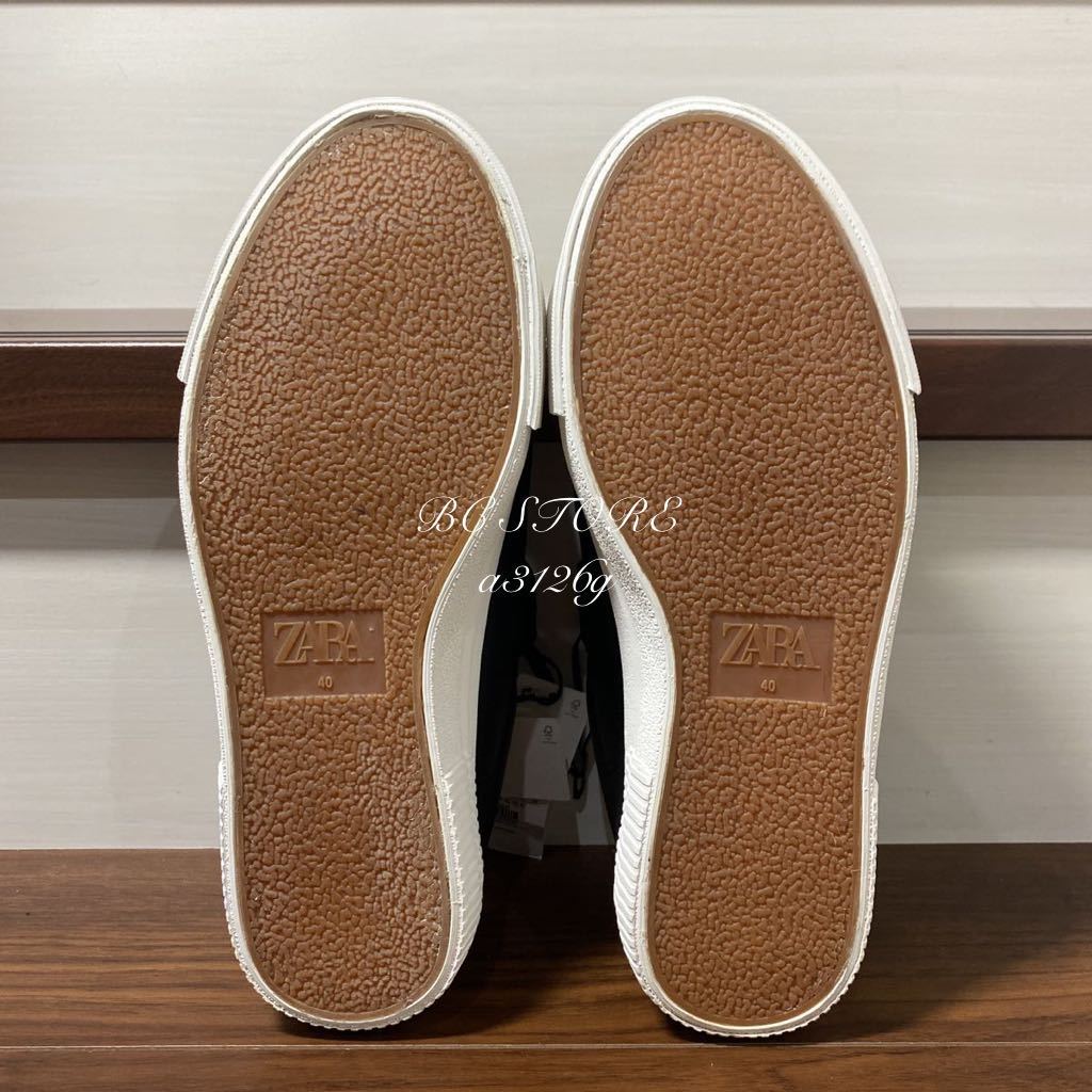 Yahoo!オークション - 新品 ZARA PUレザーベルクロスニーカー 26.0cm 4...